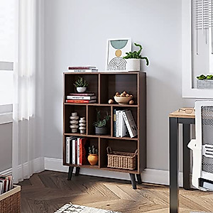 WAHEY Bookcase, 8 Cube Open Storage Display Bookshelf with Legs, HOFB012