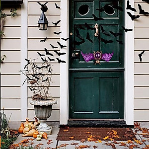 dreamskip Bats Solar Halloween Lights, Halloween Solar Lantern Outdoor, Halloween Bats Hanging Solar Lights, Bats Halloween Decoration for Outside, Yard, Party, Patio, Garden (Purple) (47062813)