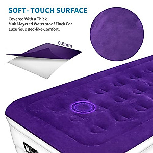 CHILLSUN Queen Air Mattress with Built-in Pump - Best Inflatable Airbed Luxury Double High Inflatable Bed Blow Up Bed for Home Portable Camping Travel, 80x60x18in, 650lb MAX