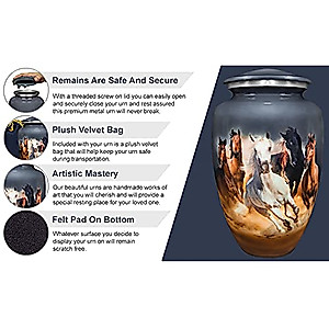 Trupoint Memorials Cremation Urns for Human Ashes - Decorative Urns, Urns for Human Ashes Female & Male, Urns for Ashes Adult Female, Funeral Urns - Horse, Large
