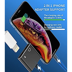 earphone Connector Compatible with iPhone Headphone Adapter Compatible for Lightning Double to Audio Jack and Charger Earphone Charging Splitter 11 12 Mini pro xs xr x Converter for ipad air for Apple