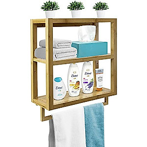 Sorbus Bamboo Wall Mounted Rack for Bathroom, Kitchen & More