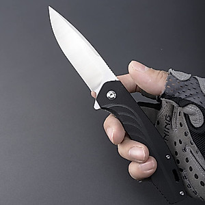 URiver Pocket Knife,G10 handle,With Pocket clip,Material Sharp Blade, Great for Paring, Hunting and Camping,Ideal Gifts for Your Family(Yellow)