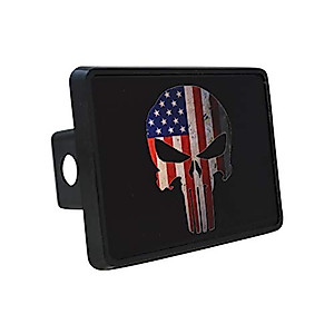 USA American Flag Trailer Hitch Cover Plug US Patriotic Vintage Special Forces Skull
