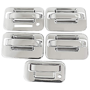 NewYall Chrome Exterior Door Handle Cover with Keypad and Tailgate Cover for Ford F-150 2004-2014 Outer Front Rear Left Driver Right Passenger Side