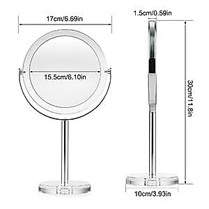 Beautifive Makeup Mirror, Double Sided Vanity Mirror with 1x/7x, Tabletop Magnifying Mirror, Swivel Round Mirror with 360°Rotation, Retro Style Bathroom Mirror
