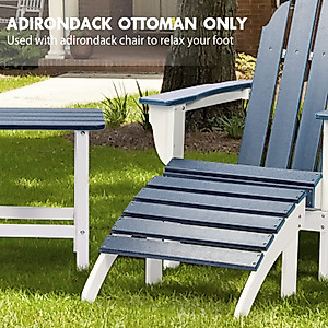 Aoodor Outdoor Adirondack Ottoman - Weather-Resistant HDPE Patio Footrest for Ultimate Relaxation