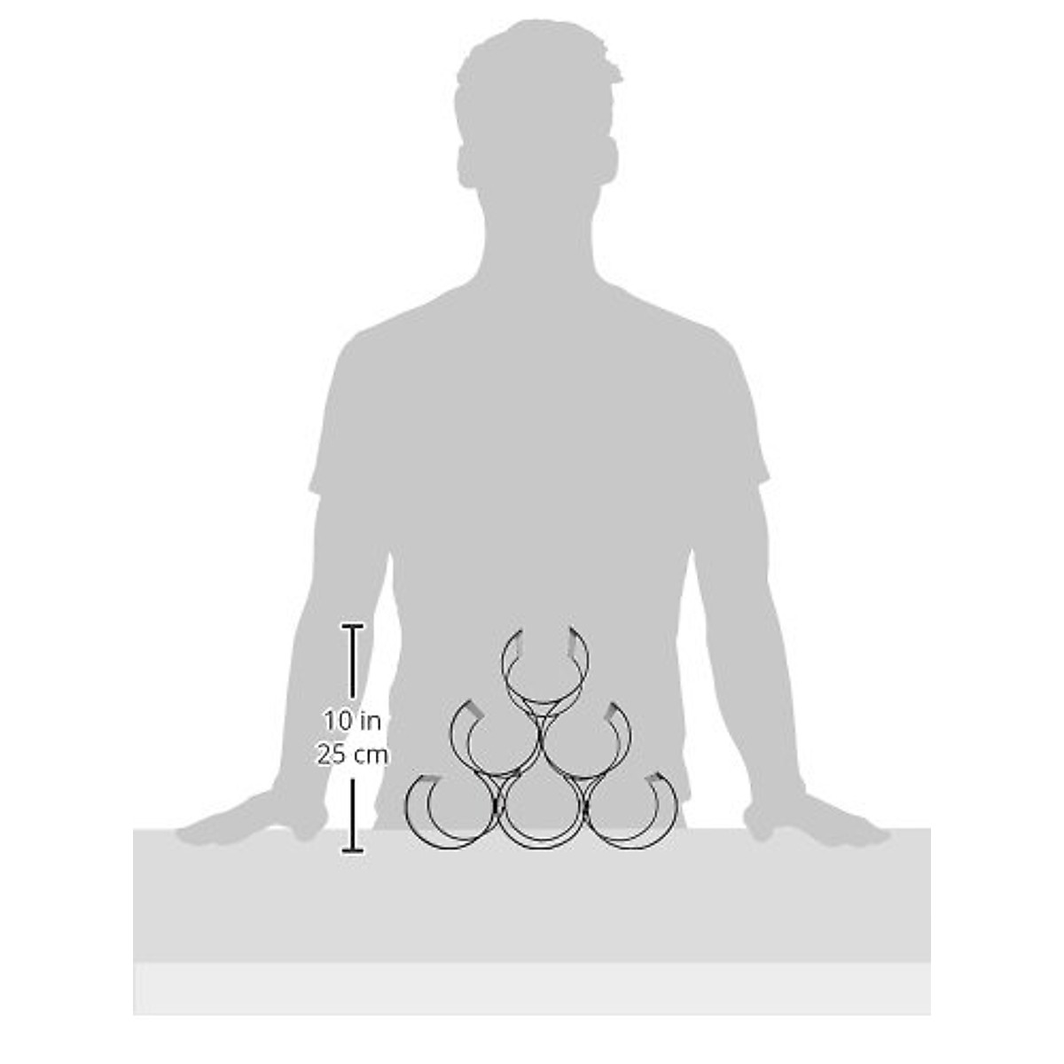 Deco 79 Metal 6 Bottle Wine Rack, 12" x 7" x 10", Black