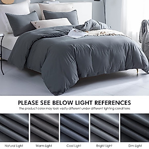 JOHNPEY Duvet Cover Queen (1 Duvet Cover+2 Pillow Shams),Soft Washed Microfiber Bedding Set with Zipper Closure,No Comforter