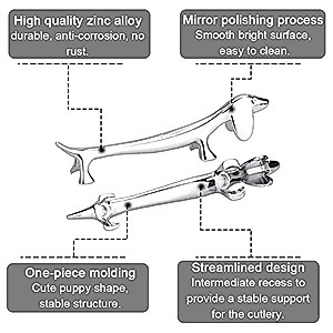 shyness 6 Pcs Chopsticks Rest Little Dog Chopsticks Holder Dachshund fork Stand Spoon Holder Tool