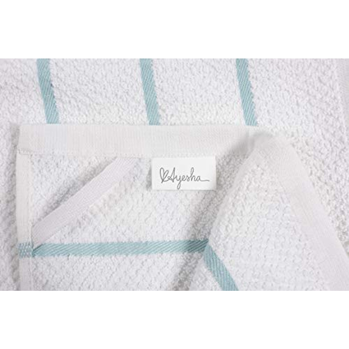 KAF Home Ayesha Curry Mixed Utility Kitchen Towel Set | Set of 6 Mixed Terry Kitchen Towels | Absorbent Kitchen Towels Perfect for Spills, Drying Dishes, Cooking, and Any Household Mess - Aqua