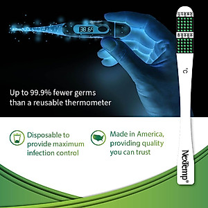 NexTemp® Single-Use Thermometers: Individually Wrapped 100-pack, Providing Superior Accuracy and Maximum Infection Control. Perfect for Businesses, Schools, First-Aid, Home, and Travel! (Celsius)