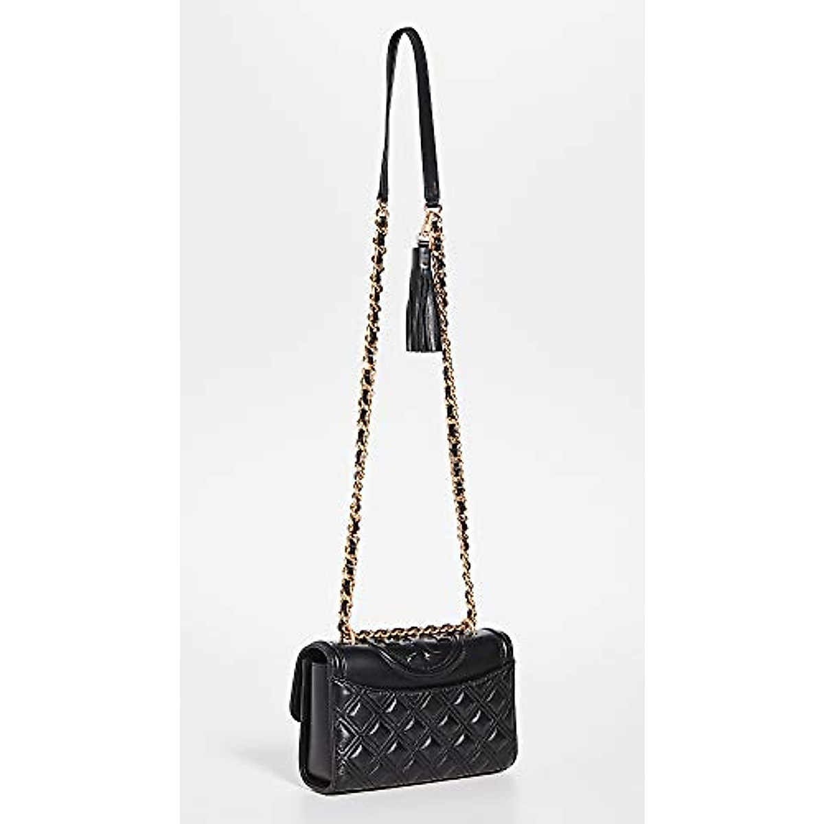 Tory Burch Women's Fleming Small Convertible Shoulder Bag, Black, One Size