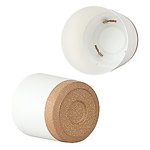 kubvici Planters for Indoor Plants, 8 Inch Plant Pots 2 Pack Flower Pots with Drainage and Saucer for Indoor Outdoor Plants, Plastic Indoor Planter Garden Pot White 8”