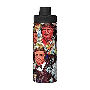 Eevikion Pedro Actor Pascal Stainless Steel Insulated Tumbler Sports Water Bottle Hot and Cold Travel Cup 18oz
