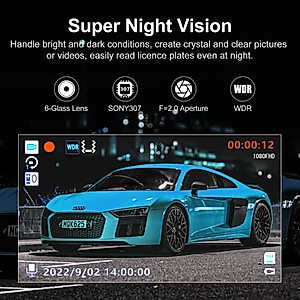 Dash Cam AQV,3 inch Car Camera,Dash Cam Front 1080P FHD,170° Wide Angle,G-Sensor, Loop Recording, Parking Monitor, Motion Detection, WDR