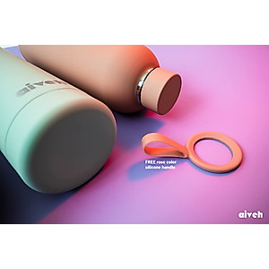 Insulated Stainless Steel Water bottle, aiveh, Bottle water, Tea, Coffee, tumbler, Leak Proof, Thermal bottle Water, Thermos, Hot cold bottle, BPA-FREE bottle water, 24oz, Black