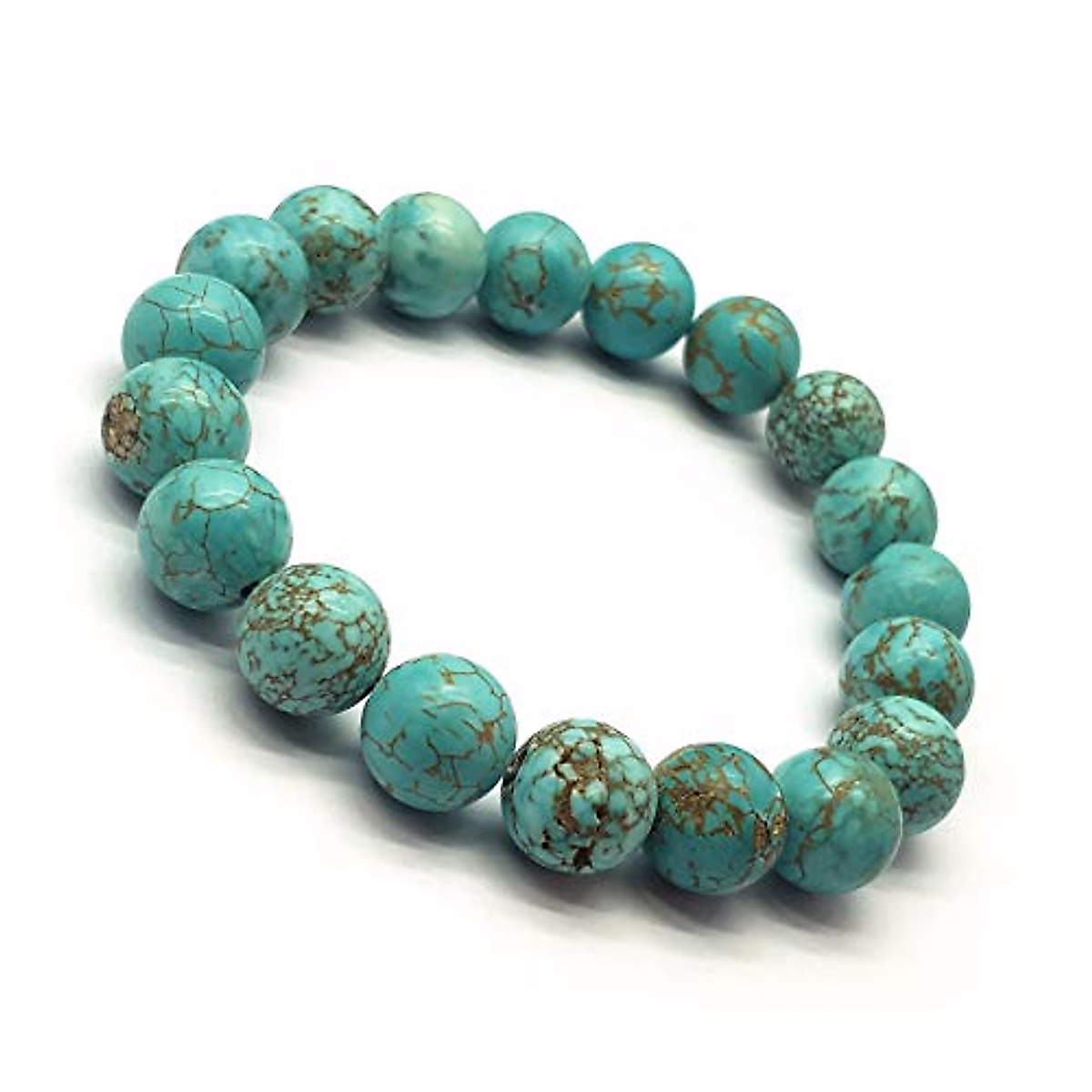 Natural Gemstone 7.5 Inches Bracelet, Turquoise Bracelet, 12 mm Size, Smooth Bracelet, Round Beads Bracelet, Gemstone bracelets for women, Men, Girls & Unisex.