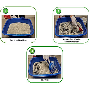 Coir Wonder Cat Litter Deodorizer – Litter Box Odor Eliminator – 2.2 Lb - Made of Activated Charcoal Carbon – Longer Kitty Litter Life – Odor Control for Small Animal Pet Enclosure and Chicken Coop