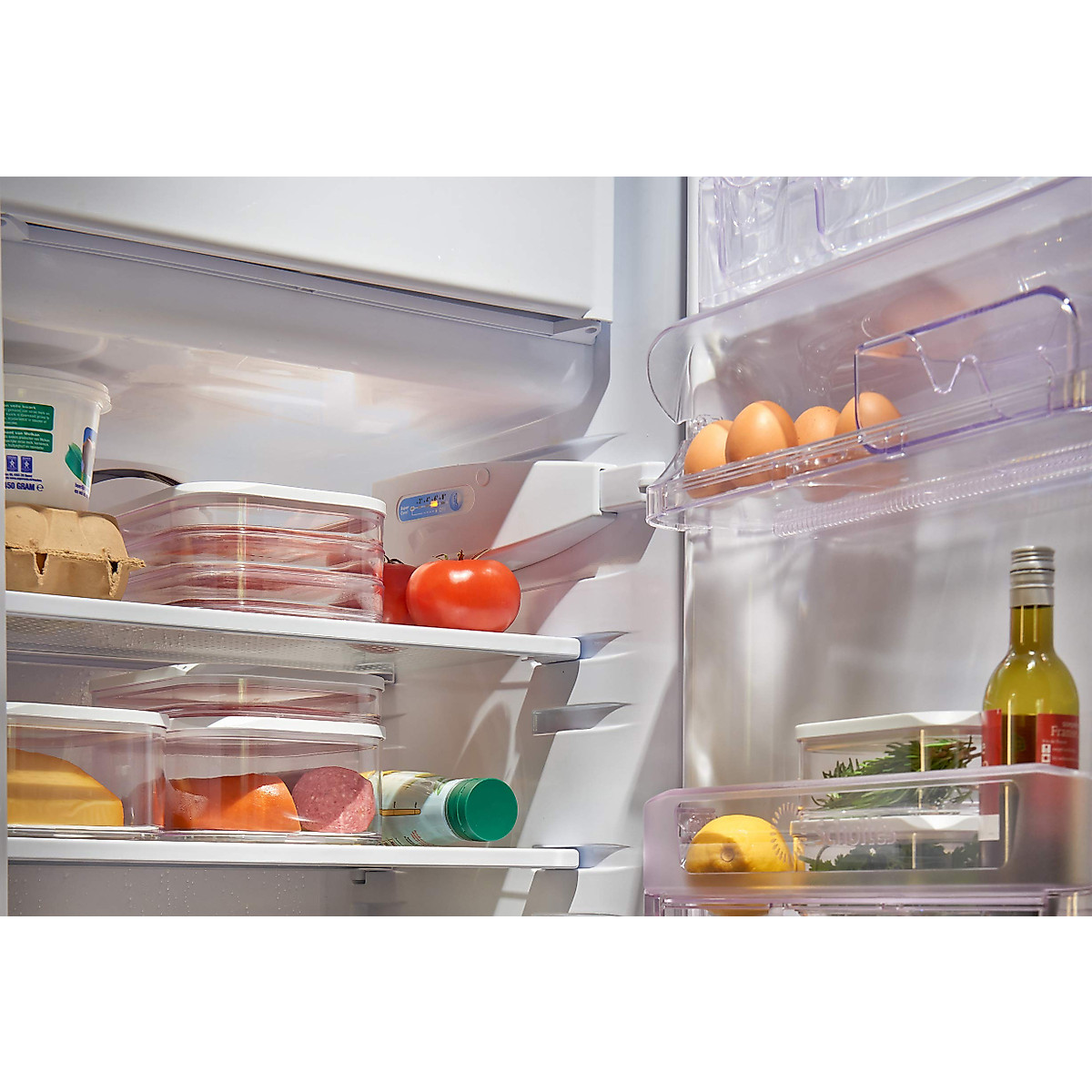 MEPAL, MODULA Food Storage Boxes with Lid for Salami, Cold Cuts, Turkey, Bologna, Deli and Luncheon Meat, BPA Free, Color, 3 X 550ml | 18.6oz, 1 Set