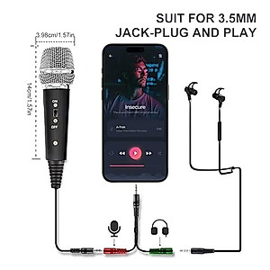 LOOYUAN Condenser Recording Microphone, 3.5mm Plug Mic for PC, Broadcast Microphone for Singing, Gaming, Computer, Desktop, Laptop, MAC Windows, Online Chatting, Podcast, Skype, YouTube