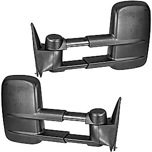Trail Ridge Tow Mirror Manual Black Pair Set of 2 for GM C/K Pickup SUV