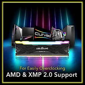 addlink AddGame Spider X4 RGB DDR4 RAM 32GB (2x16GB) Gaming 3200MHz with Heatsink 288-Pin, CL16 1.35V Intel XMP 2.0, UDIMM Dual Channel, Compatible Desktop Computer Memory - Black (AG16GB32C16X4UBX2)