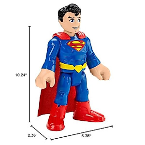 DC Super Friends Imaginext DC Super Friends Superman Xl Toy 10-In Figure with Fabric Cape for Preschool Kids Ages 3+ Years
