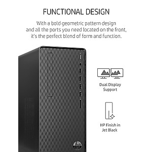 HP Desktop PC, Intel Pentium Gold G6400 Processor, 8 GB of RAM, 256 GB SSD Storage, Windows 10 Home, High-Speed Performance Computer, 8 USB Ports, Business, Study, Videos, & Gaming (M01-F1014, 2020)