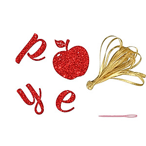 Maicaiffe Apple of Our Eye Banner - Baby Shower Gender Reveal Party Decor - Fruit Theme Apple 1st Birthday Party Decorations, Red Glitter