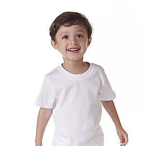 Gerber Baby Toddler 5-Pack Solid Short Sleeve T-Shirts Jersey 160 GSM, White, 2T