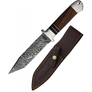 BUCKNBEAR KNIVES Custom Handmade Walnut Wood Damascus Steel Hunting Tanto Knife
