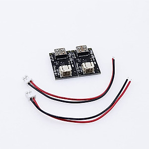 Treedix 2pcs Type C USB LiPo Battery Charger Board with Battery Protection JST Socket with LED Indicator Charging Rate Adjustable Automatic Power-Down