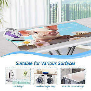 GOODOLD Pretty Little Pig Ironing Mat Portable Travel Ironing Pad for Washer,Dryer,Table Top, Iron Board Alternative Cover, Large Heat Resistant Ironing Blanket