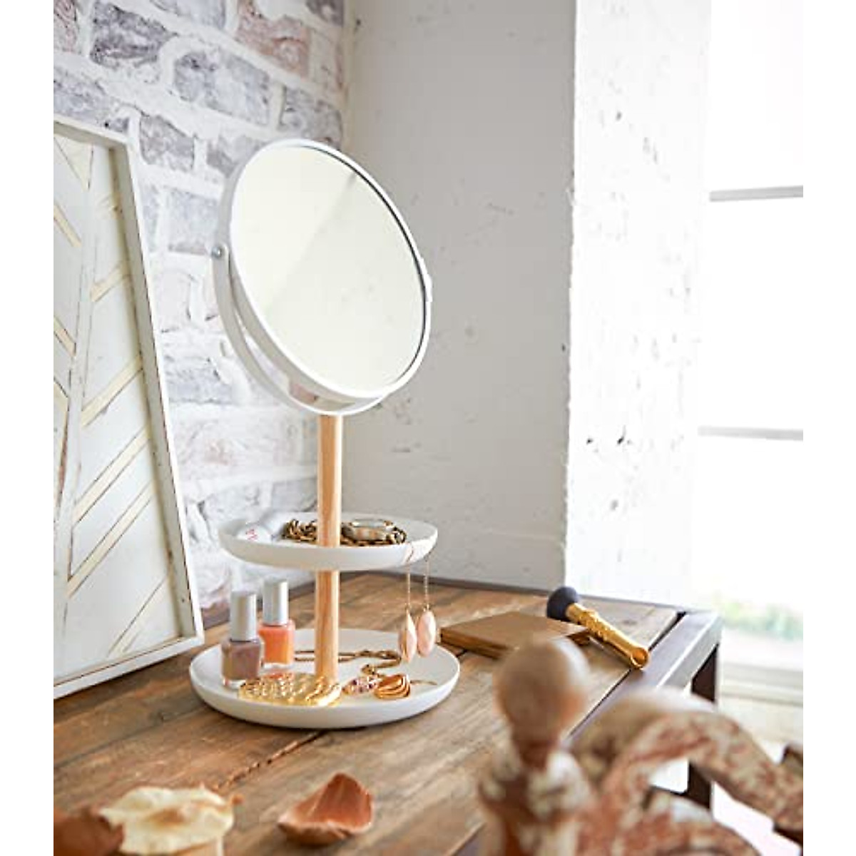YAMAZAKI home Tosca Accessory Trays/Mirror, White