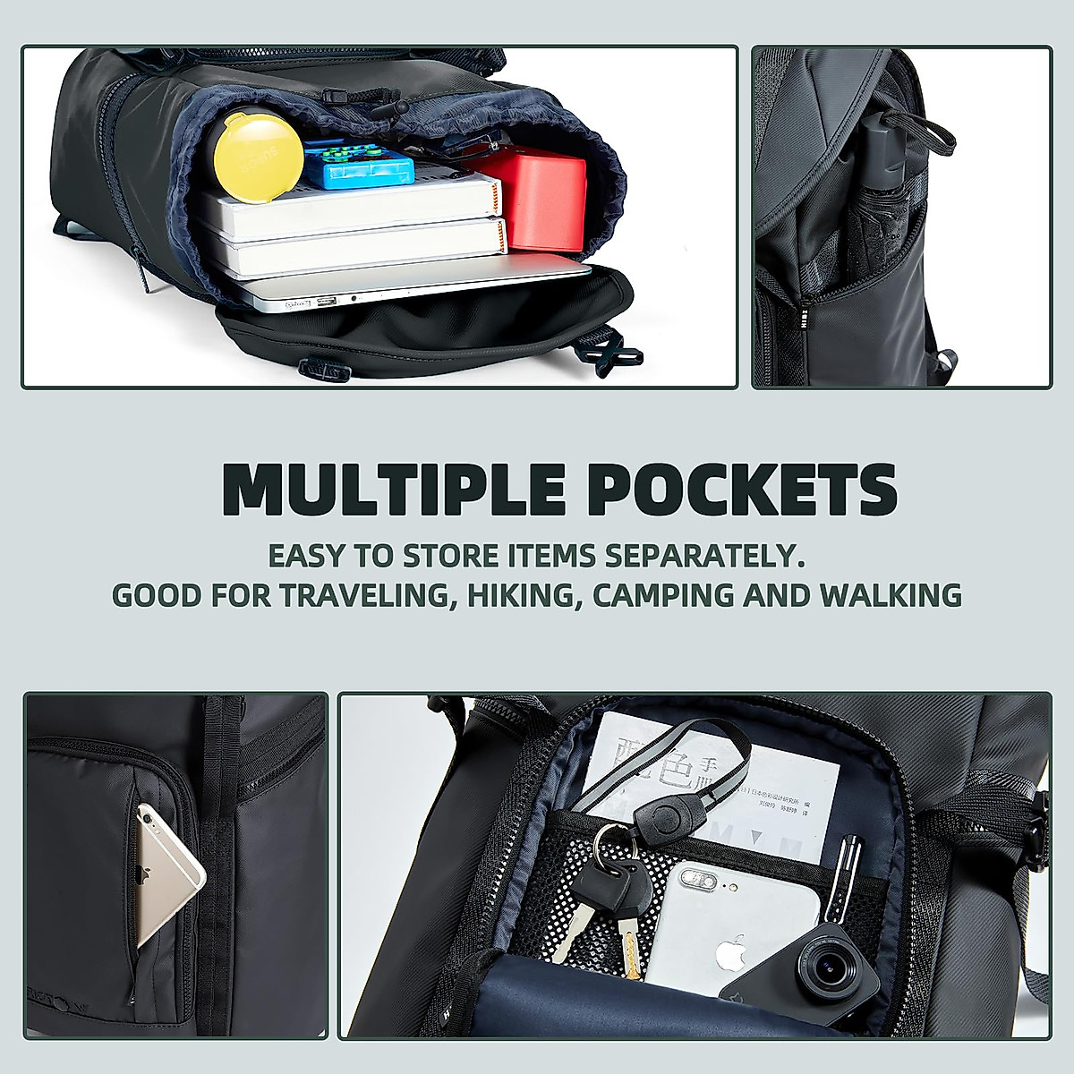 HIMZ WARRIOR Backpack, Laptop Bag for 15.6 Inch Computer, Water Resistant Bookbag for College Travel, Women Men (Blue)