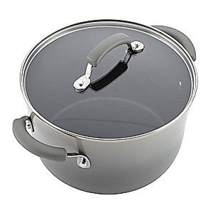 Rachael Ray Brights Nonstick Cookware Pots and Pans Set, Sea -Salt Gray