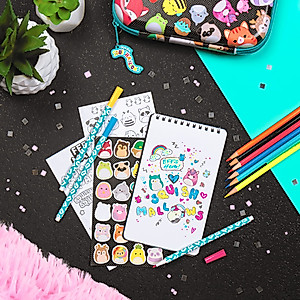 Fashion Angels Squishmallows Stationery Set, Includes Sketch Sheets, Supply Box, Stickers, & 3 Markers, Fun & Creative Crafts Kit for Kids & Teens