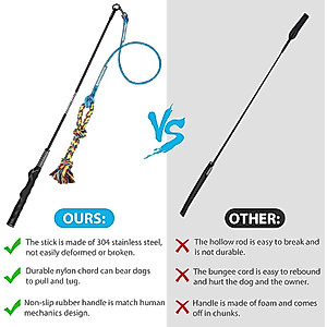 DIBBATU Flirt Pole for Dogs Interactive Dog Toys for Large Medium Small Dogs Chase and Tug of War, Dog Teaser Wand with Lure Chewing Toy for Dog Outdoor Exercise & Training