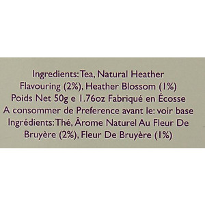 Edinburgh Tea and Coffee Company Scottish Heather Infused Black Tea, 25 Count Envelope/Tag Teabags