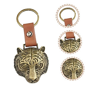RORPOIR Keychain Tiger Head Corkscrew Zinc Alloy Man Pendant Flat Gifts