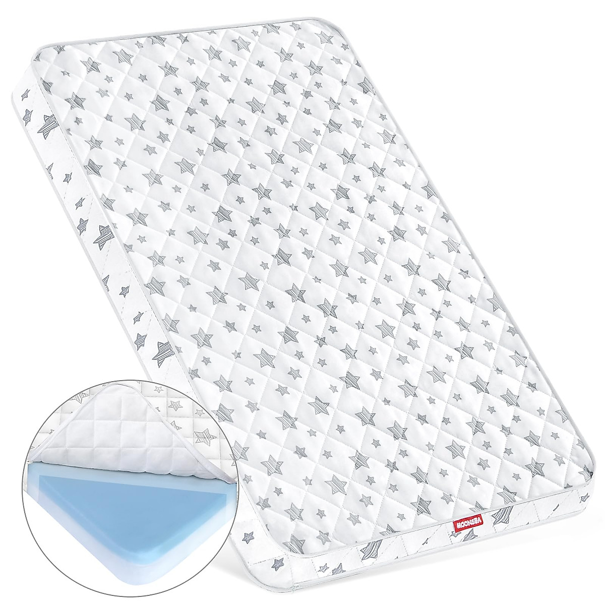 Mini Crib Mattress Pad, Premium Memory Foam Mini Crib Mattress Pad 38" x 24" with Soft Removable Cover, Fits for Dream On Me, Davinci & Delta Children Mini Crib