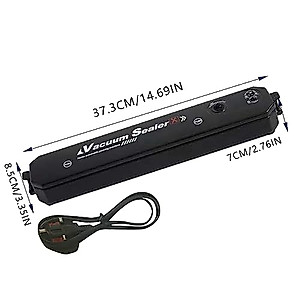 Automatic Vacuum Sealer for Food Meat Cooking Cold Storage Beef Fish Vegetables and Leftovers (Black, One Size)