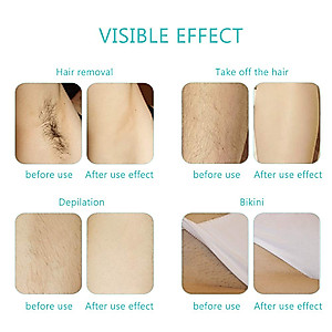 Vtrem 100g Hard Wax Beans Painless Hair Removal kit with 20pcs Wax Spatulas Strawberry Flavor Solid Depilatory Wax for Face, Eyebrow, Back, Chest, Bikini Areas, Legs (Red)