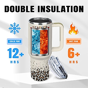 Teacher Gifts for Women, 40oz Teacher Tumbler with Handle, Teacher Appreciation Week Gifts, Best Teachers Gifts Ideas for Birthday Christmas Graduation Back to School Teacher Nutrition Facts Cup