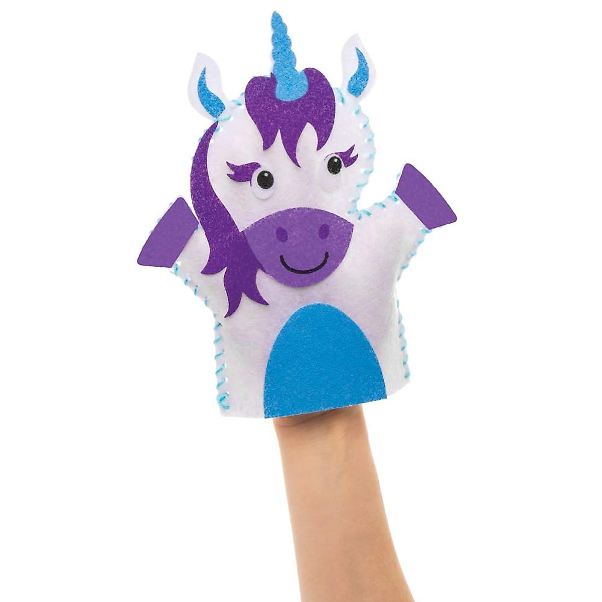 Baker Ross Fairy Tale Hand Puppet Sewing Kits - Pack of 4, Make Your Own Wooden Puppets, Puppets for Kids, Wooden Crafts for Kids to Assemble and Decorate (AW692)