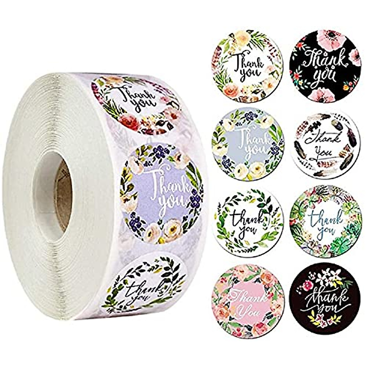 GUAGLL 3 Rolls Thank You Baking Sticker Cute Printing Sticker Label 1 Inch 500Pcs/Roll for Envelope Gift
