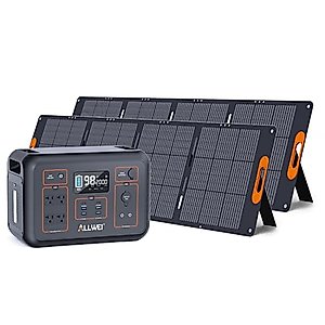 ALLWEI Solar Generator 2000W(Peak 4000W) with 2* 200W Solar Panel, 2131Wh Portable Power Station, 6 PD100W USB, 4 AC Outlet, Home Battery Backup for Outdoor Camping Home Use Emergency RV Power Outage