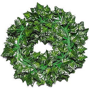 SO CAL PRO Fake Ivy Leaves Artificial Ivy Greenery Vines for Room Decor Leaves Room Decor Fake Leaves Ivy Eucalyptus Garland Faux Vines Wedding Decor (6 Strands of Ivy)