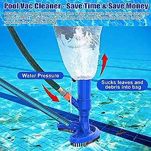 CKE 2022 Upgraded Portable Pool Vacuum Jet Underwater Cleaner W/Brush Bag, Handheld Pool Vacuums Swimming Portable Pool Mini Jet Vacuum Pool Cleaner Pool Spa Jet Vac for Above Ground Pool Vacuum Head